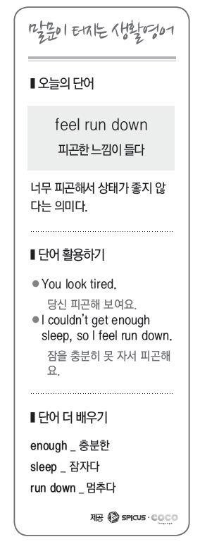 [말문이 터지는 생활영어] feel run down